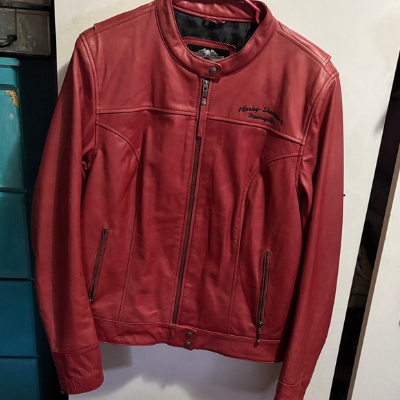 Harley-Davidson | Jackets & Coats | Harleydavidson Womens Bold Red ...